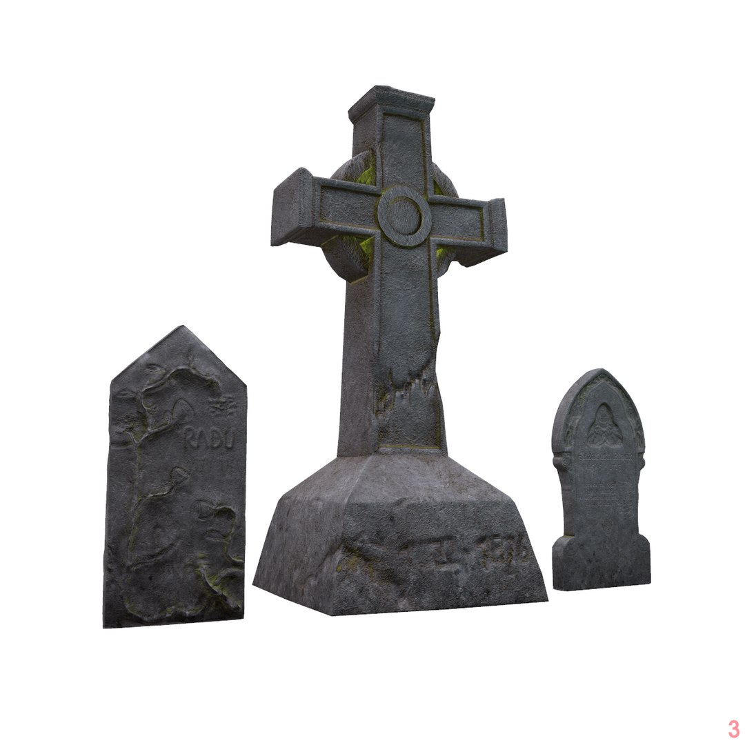 Gothic Tombstones Cemetery 3D - TurboSquid 1648731