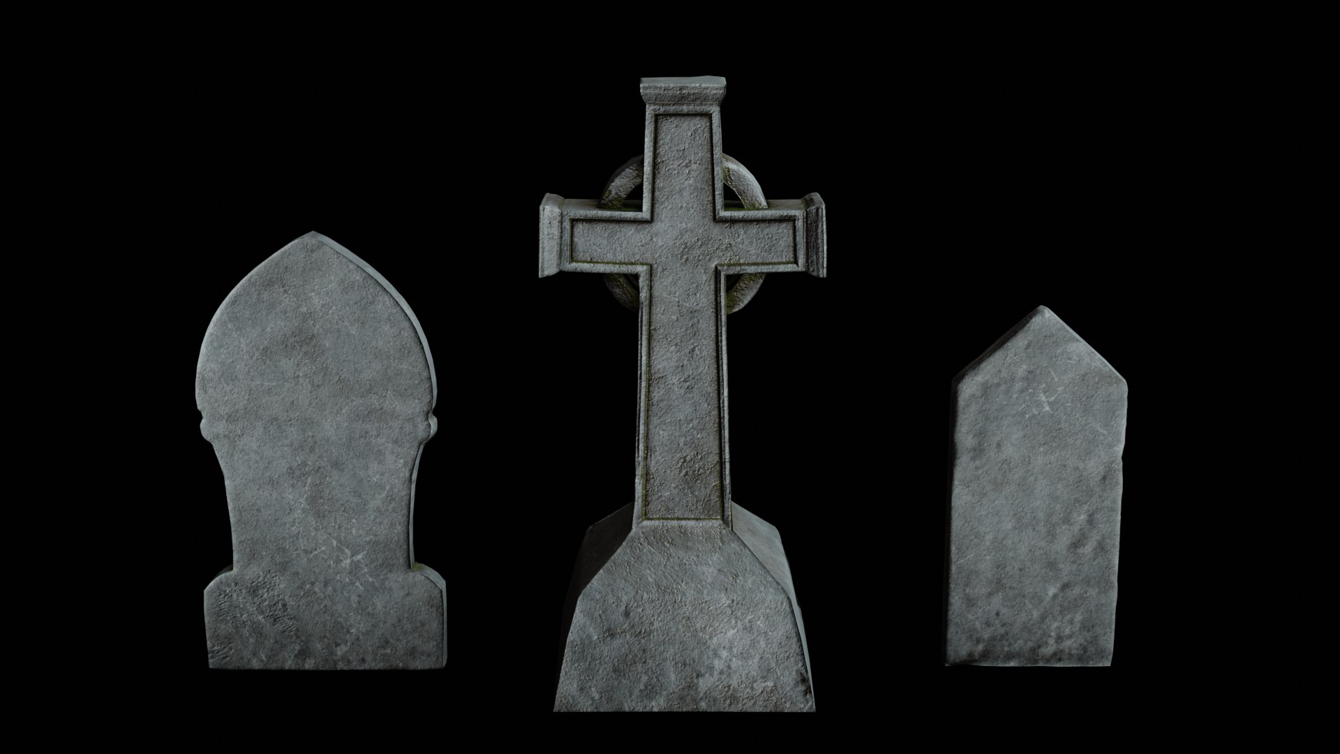 Gothic Tombstones Cemetery 3D - TurboSquid 1648731