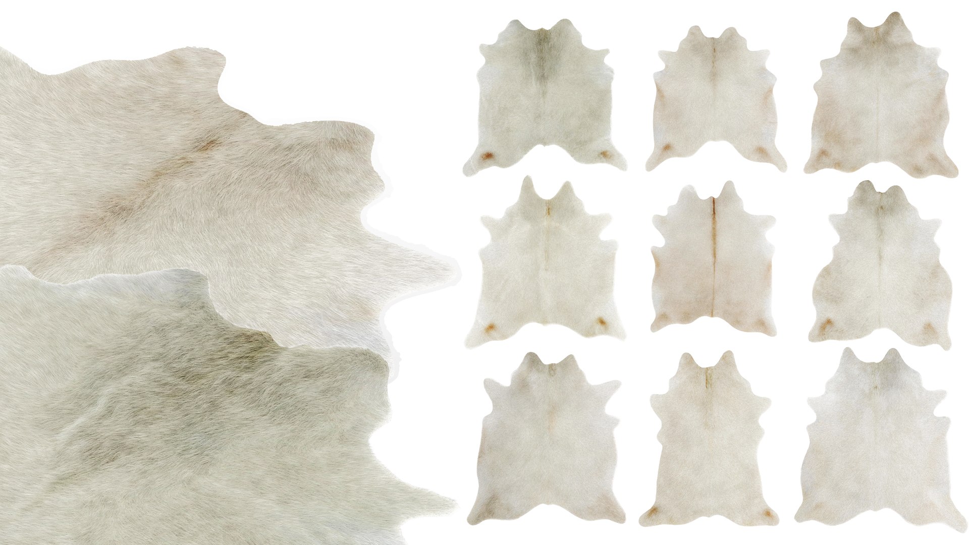 3D model White Cowhide Rugs Collection - TurboSquid 2124078