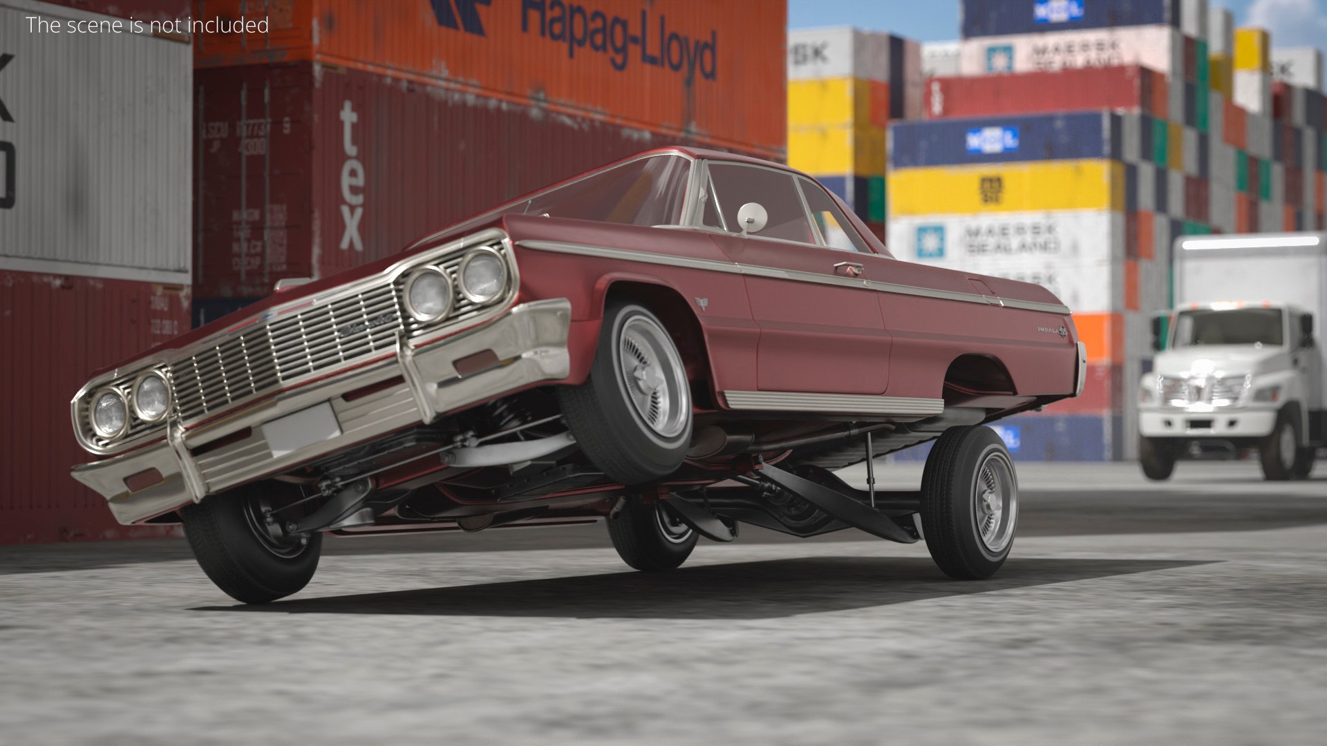 3D Chevrolet Impala Lowrider Jumping Vehicle Animated Rigged Model ...