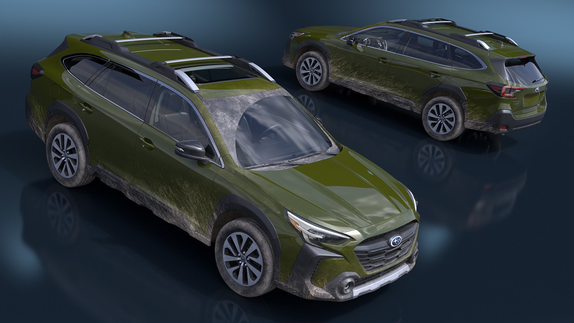 Subaru Outback 2025 Green Dirty 3D Model - TurboSquid 2357733