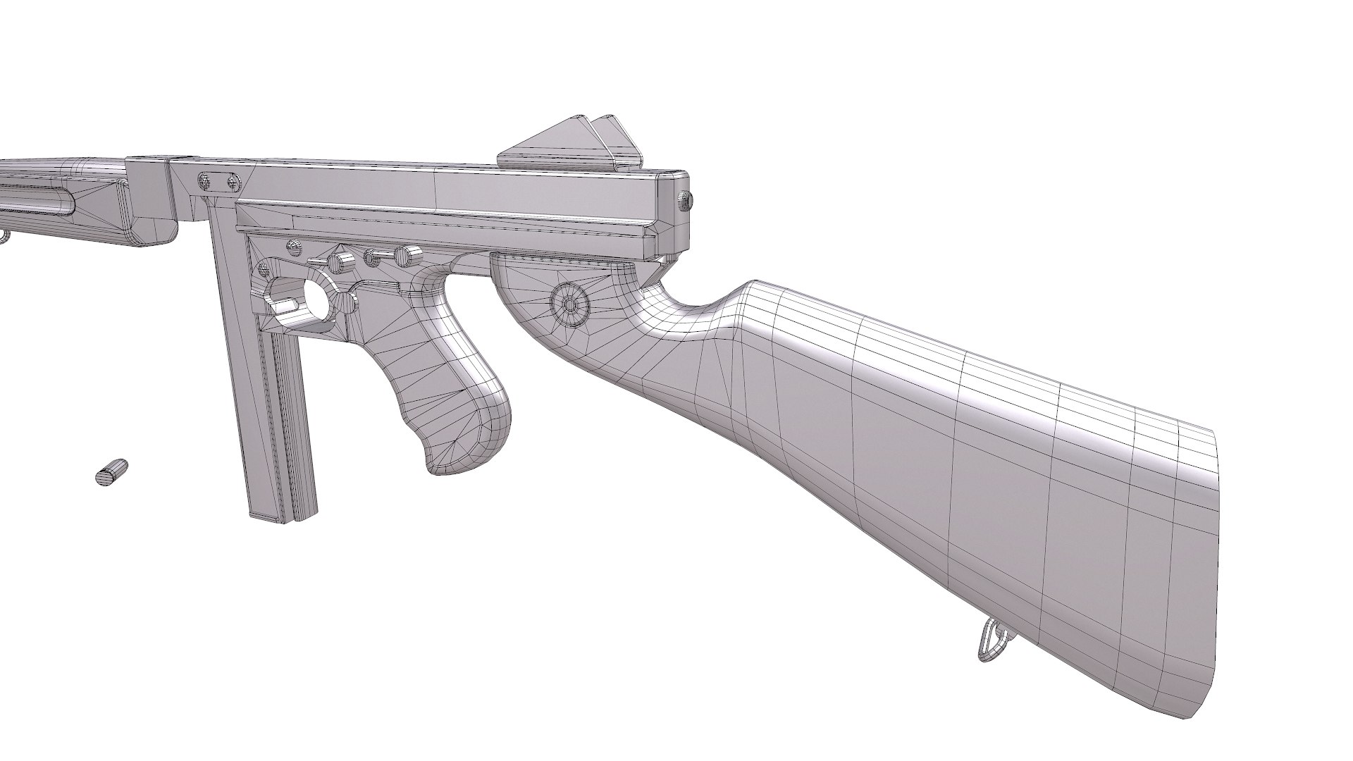 Free 3D M1A1 Thompson SMG Low-poly - TurboSquid 2069979