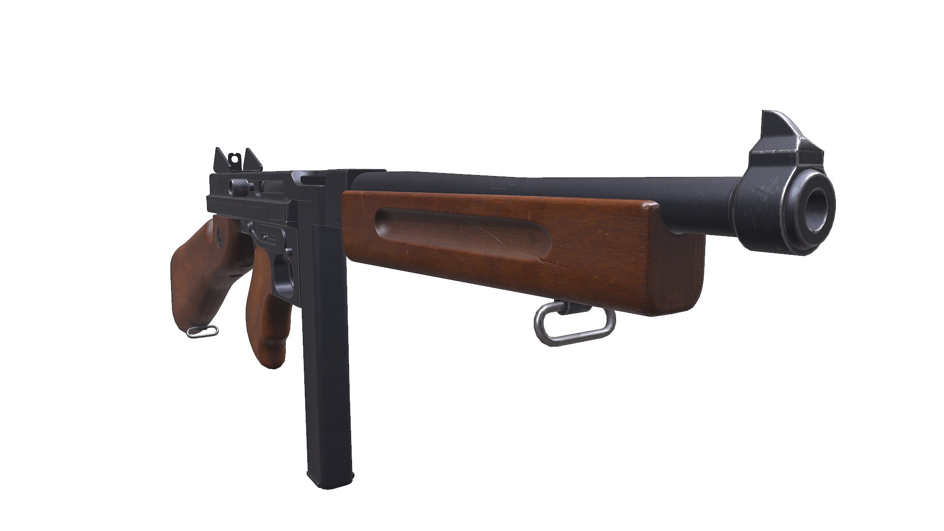 Free 3D M1A1 Thompson SMG Low-poly - TurboSquid 2069979