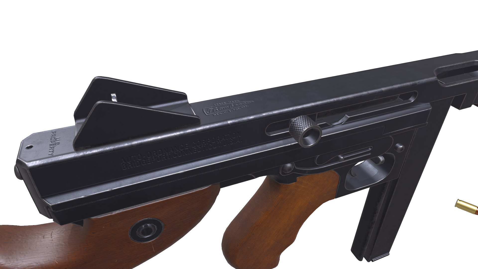 Free 3D M1A1 Thompson SMG Low-poly - TurboSquid 2069979