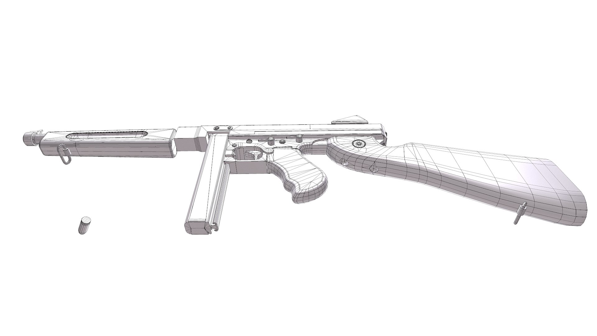 Free 3D M1A1 Thompson SMG Low-poly - TurboSquid 2069979