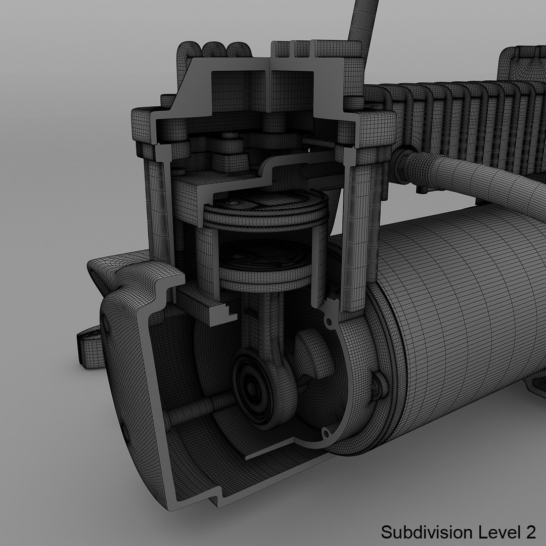 3d model of car compressor 1