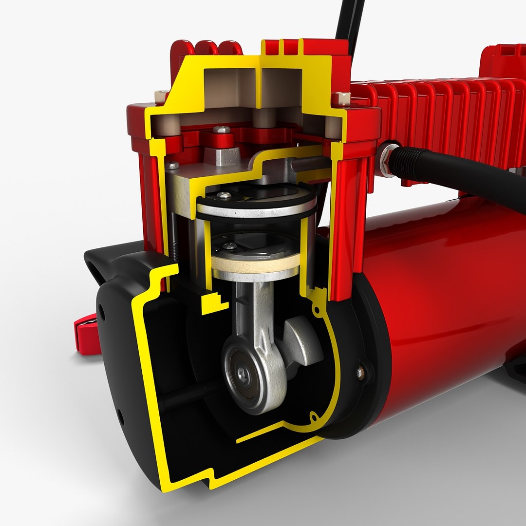 3d model of car compressor 1