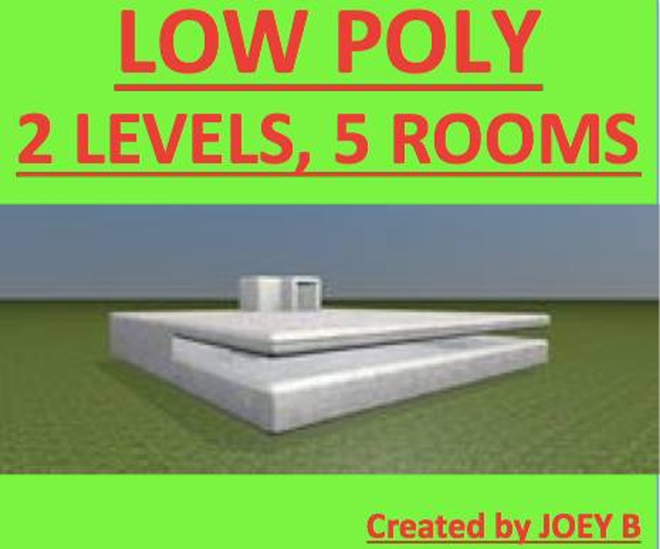 concrete bunker rooms 3d model