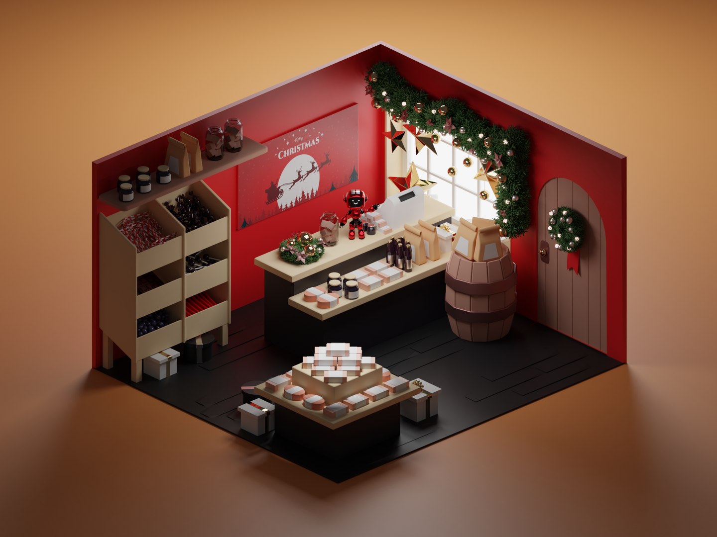 Christmas Gift Shop 3D Model - TurboSquid 1824613