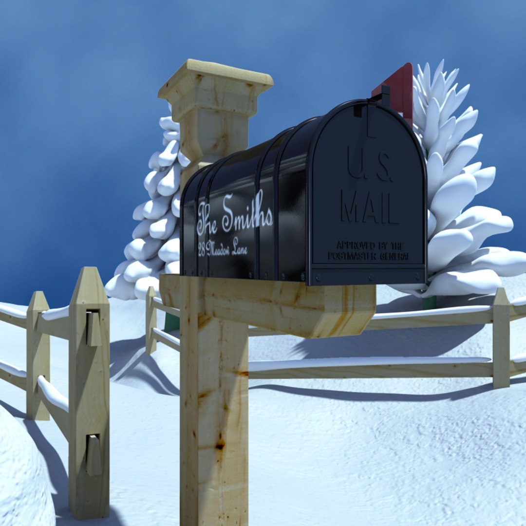 3ds Scene Winter Snowman Mailbox
