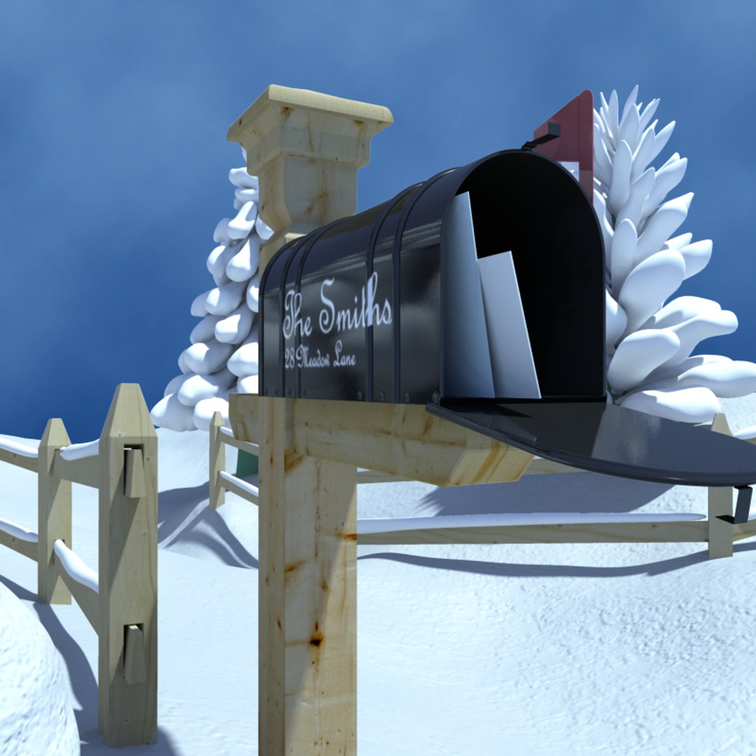 3ds Scene Winter Snowman Mailbox