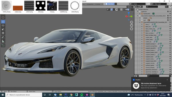 Chevrolet Corvette C8 Z06 convertible 2023 model - TurboSquid 1843409