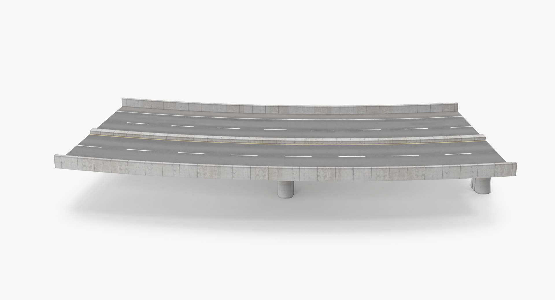2 Lane Raised Highway 3d C4d
