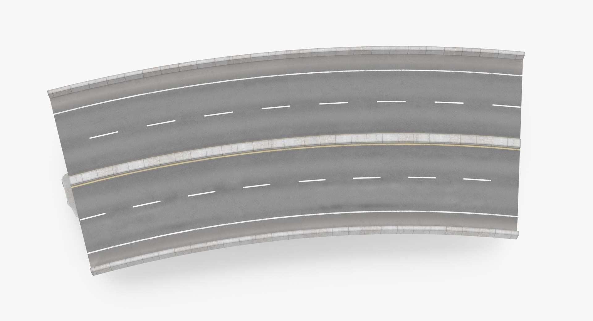 2 Lane Raised Highway 3d C4d