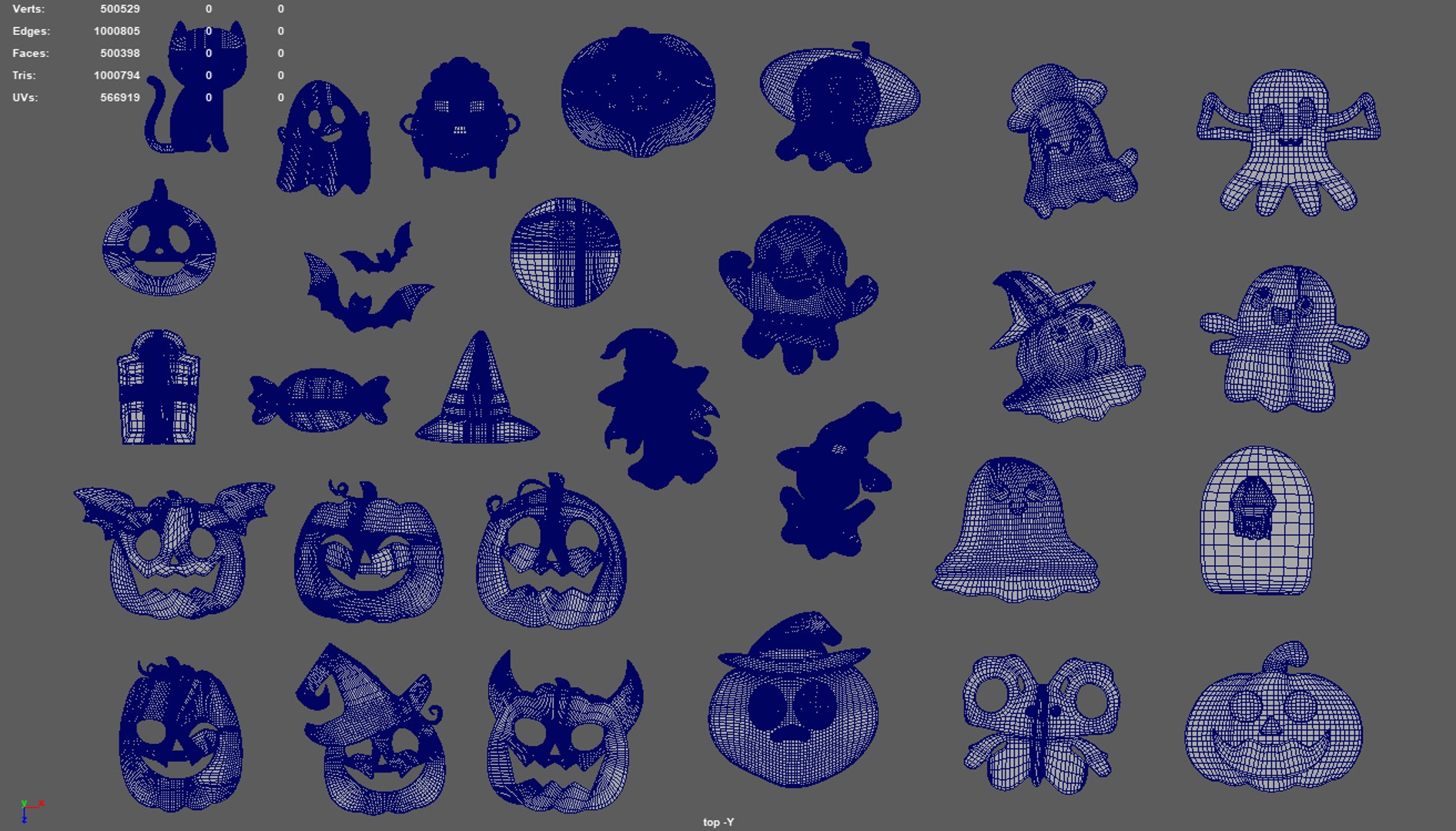 Halloween Candies Cookies Pack 01 3D Model - TurboSquid 2283726