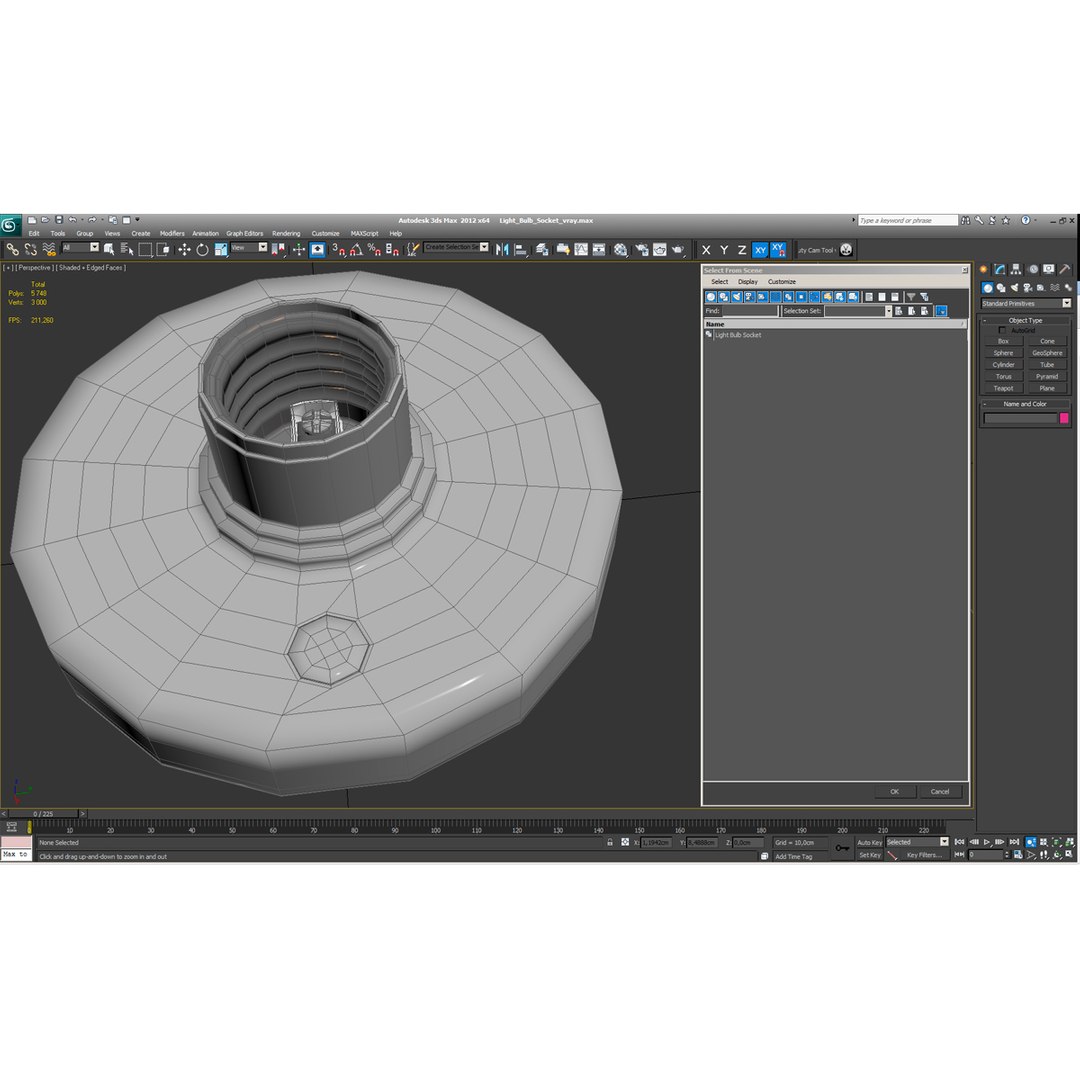 3d light bulb socket