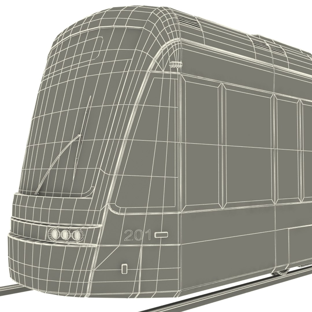 low-floor light rail vehicle 3d model