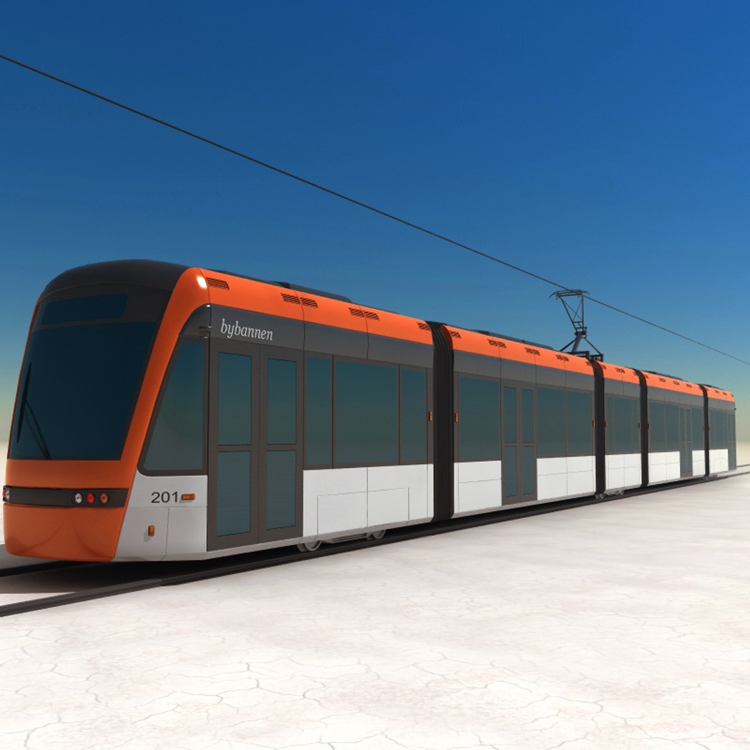 Low-floor Light Rail Vehicle 3d Model