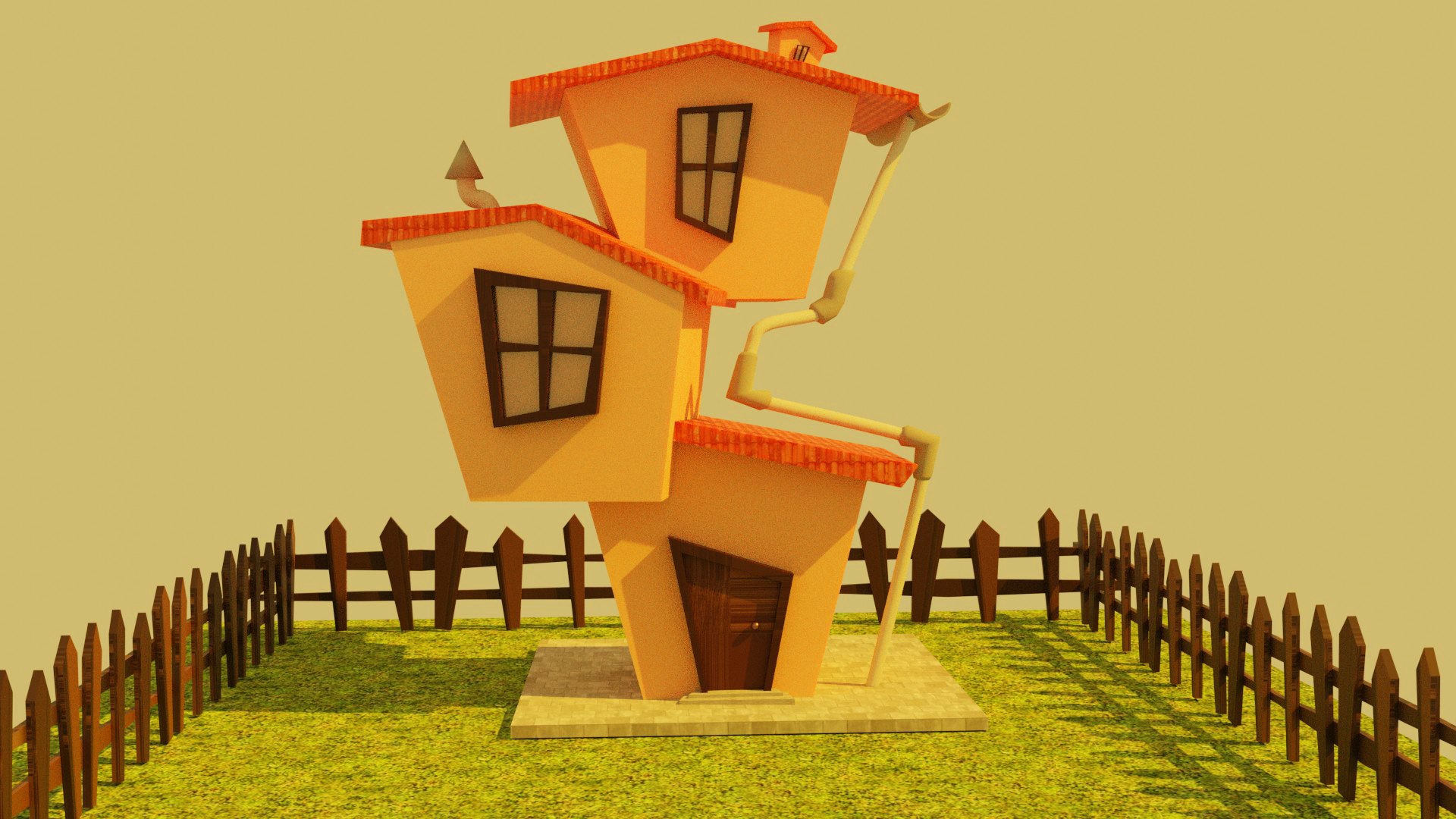 Cartoonish house model - TurboSquid 1607731