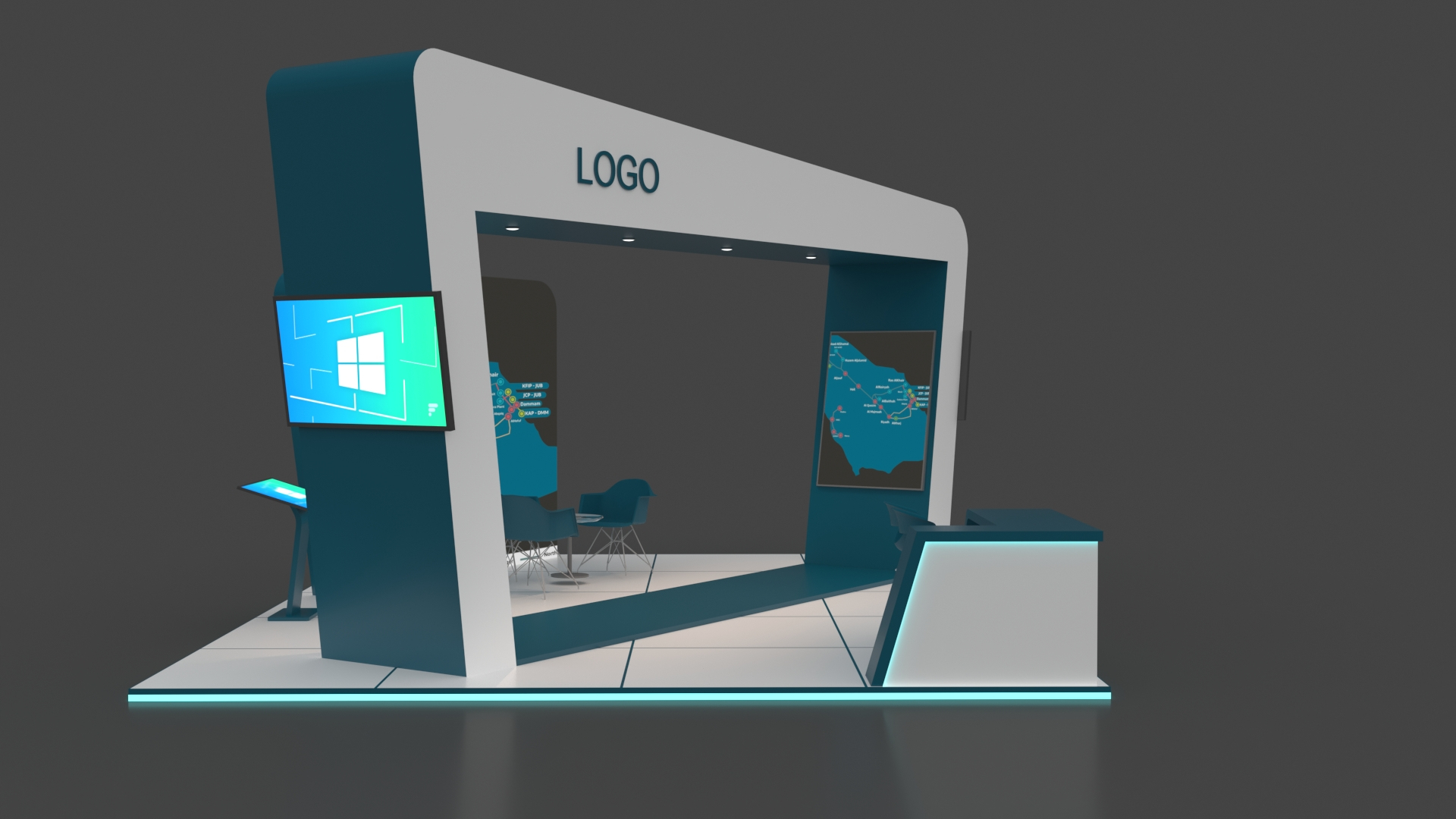 Exhibition Booth 3D Model - TurboSquid 2320584