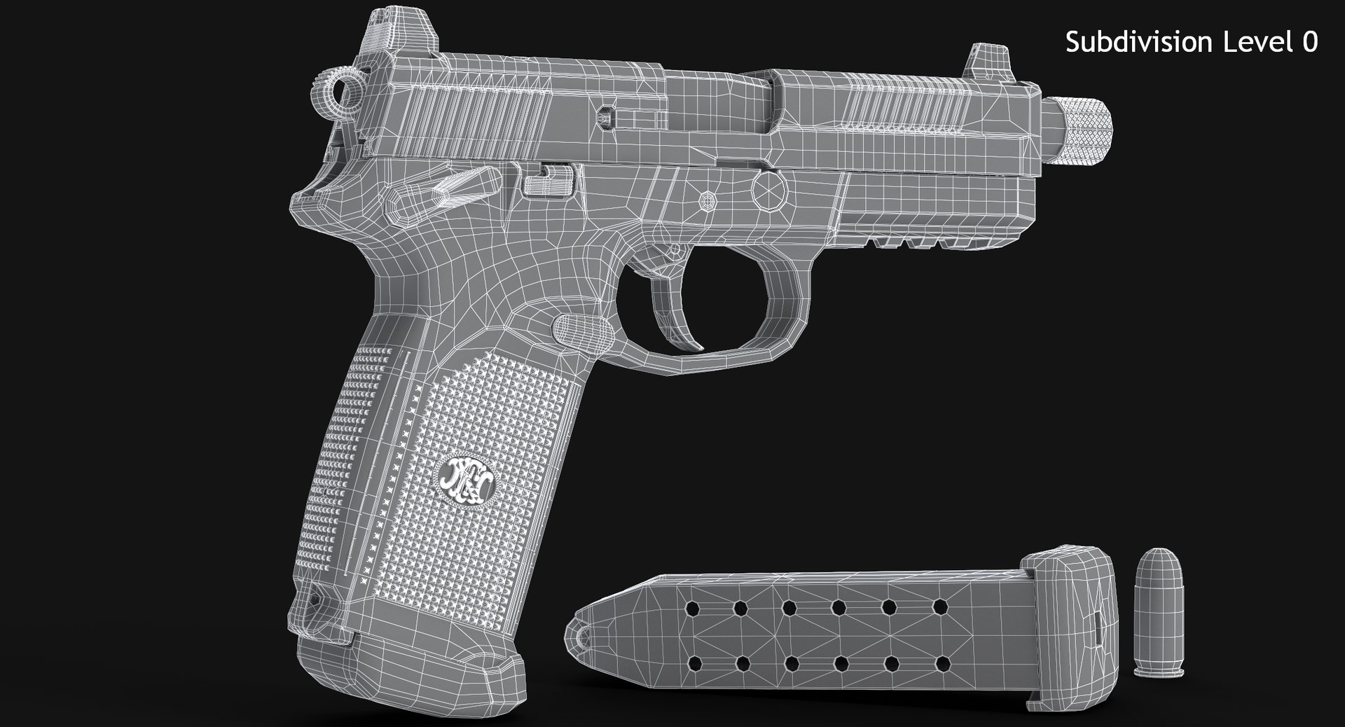 Fn Fnx-45 Tactical Untextured 3D Model - TurboSquid 1400686