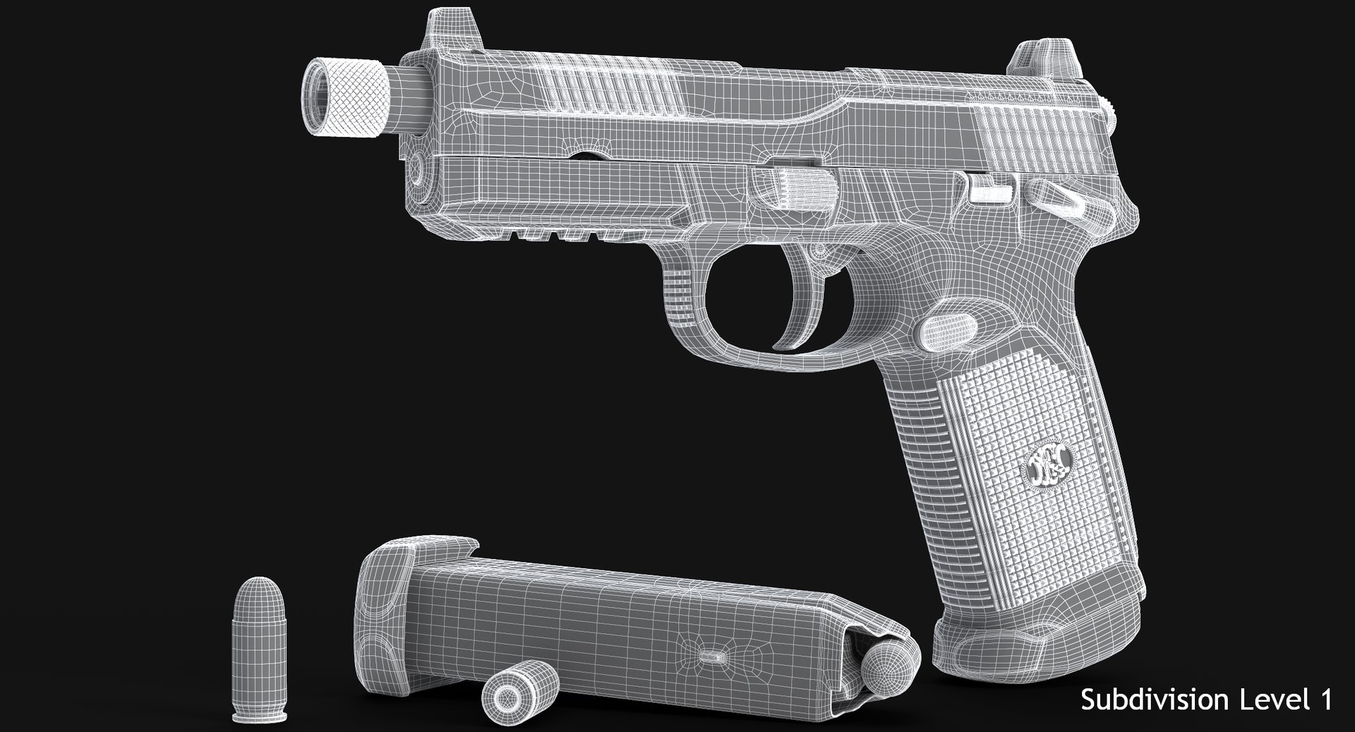 Fn Fnx-45 Tactical Untextured 3D Model - TurboSquid 1400686