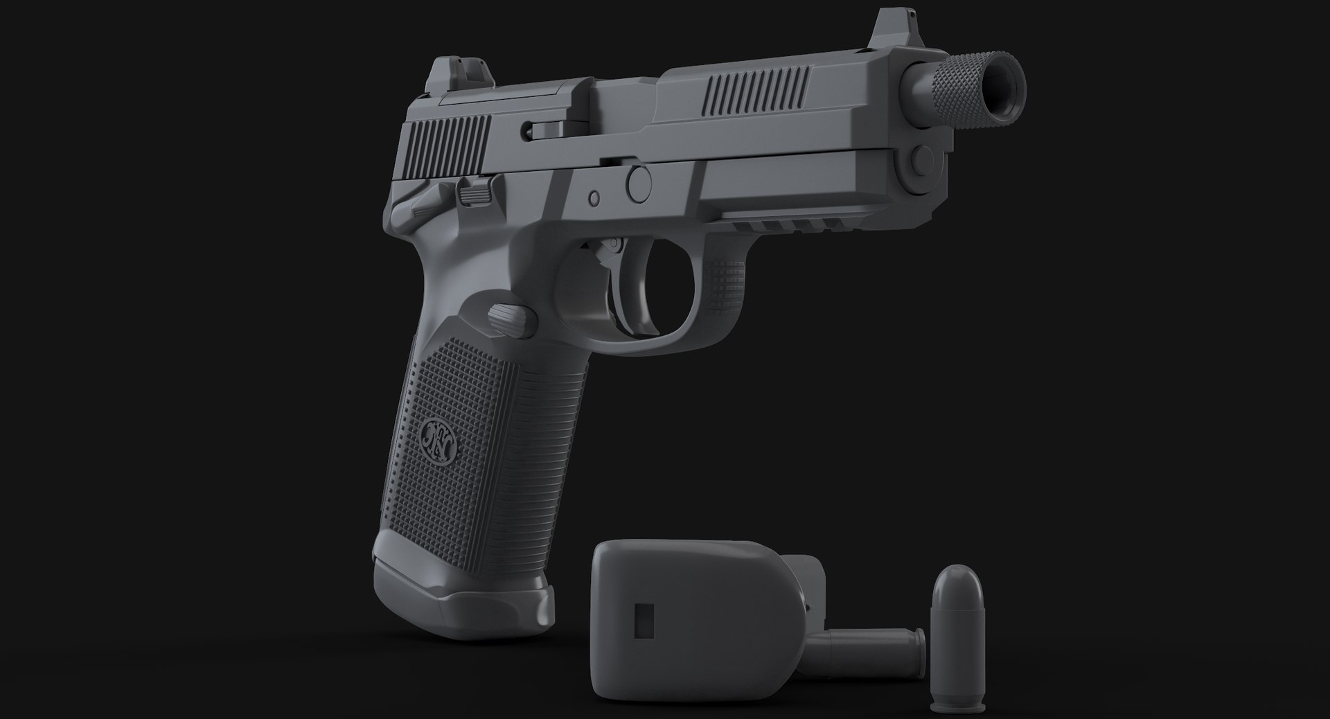 Fn Fnx-45 Tactical Untextured 3D Model - TurboSquid 1400686
