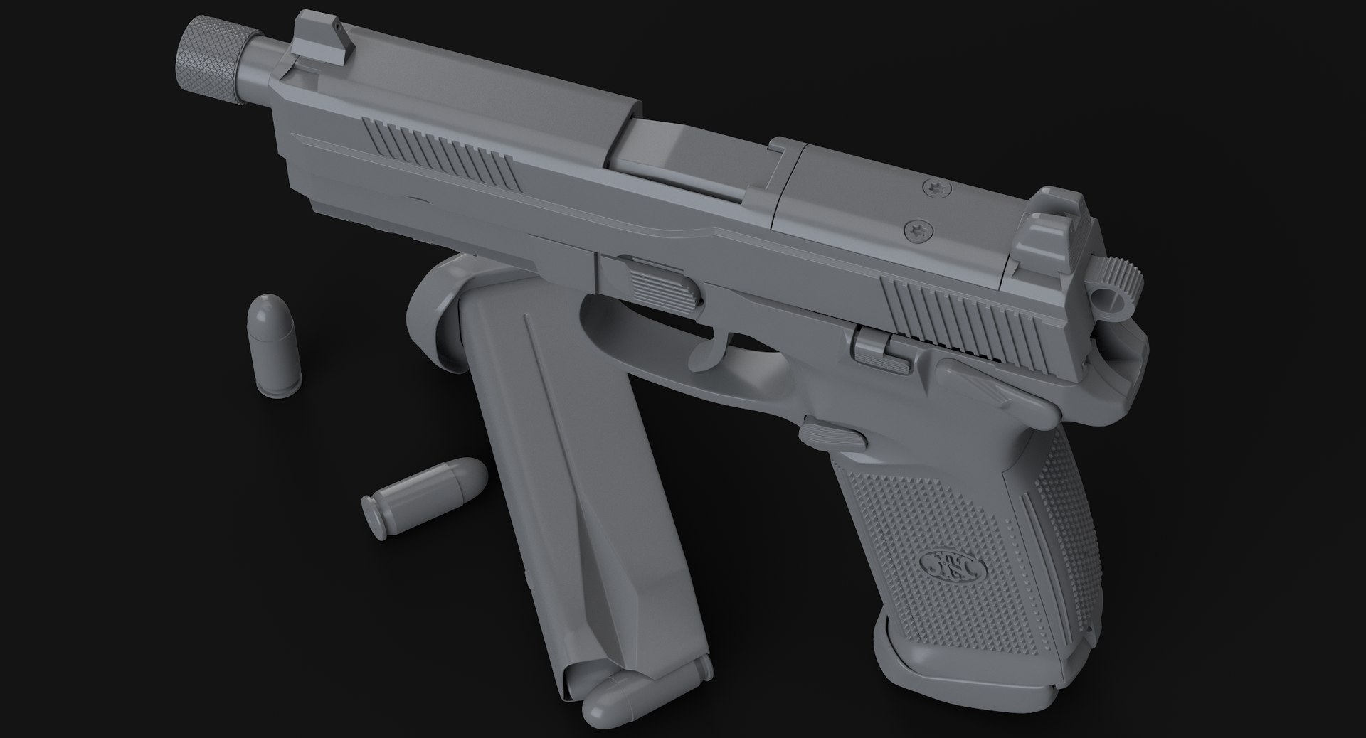 Fn Fnx-45 Tactical Untextured 3D Model - TurboSquid 1400686