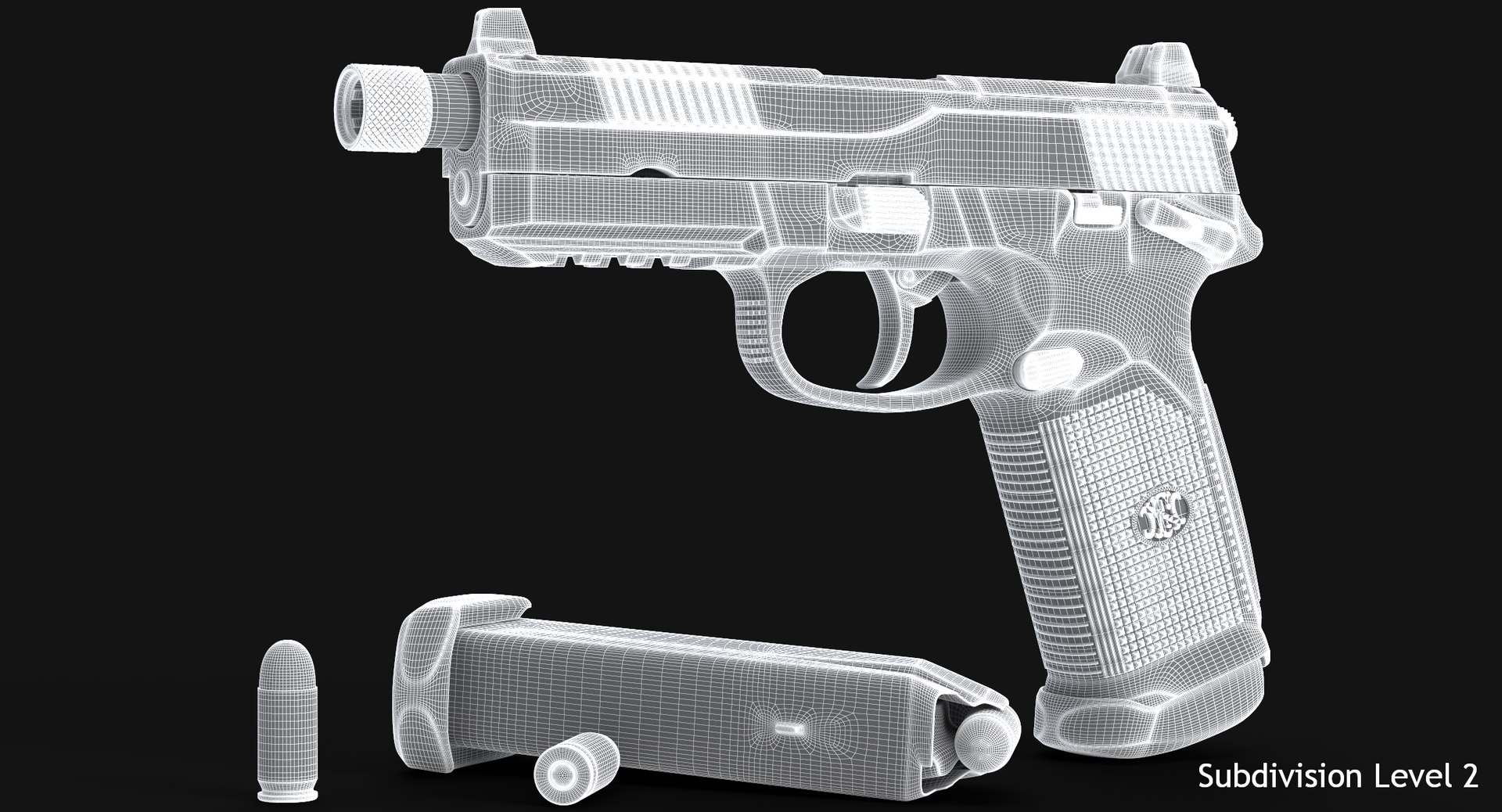 Fn Fnx-45 Tactical Untextured 3D Model - TurboSquid 1400686