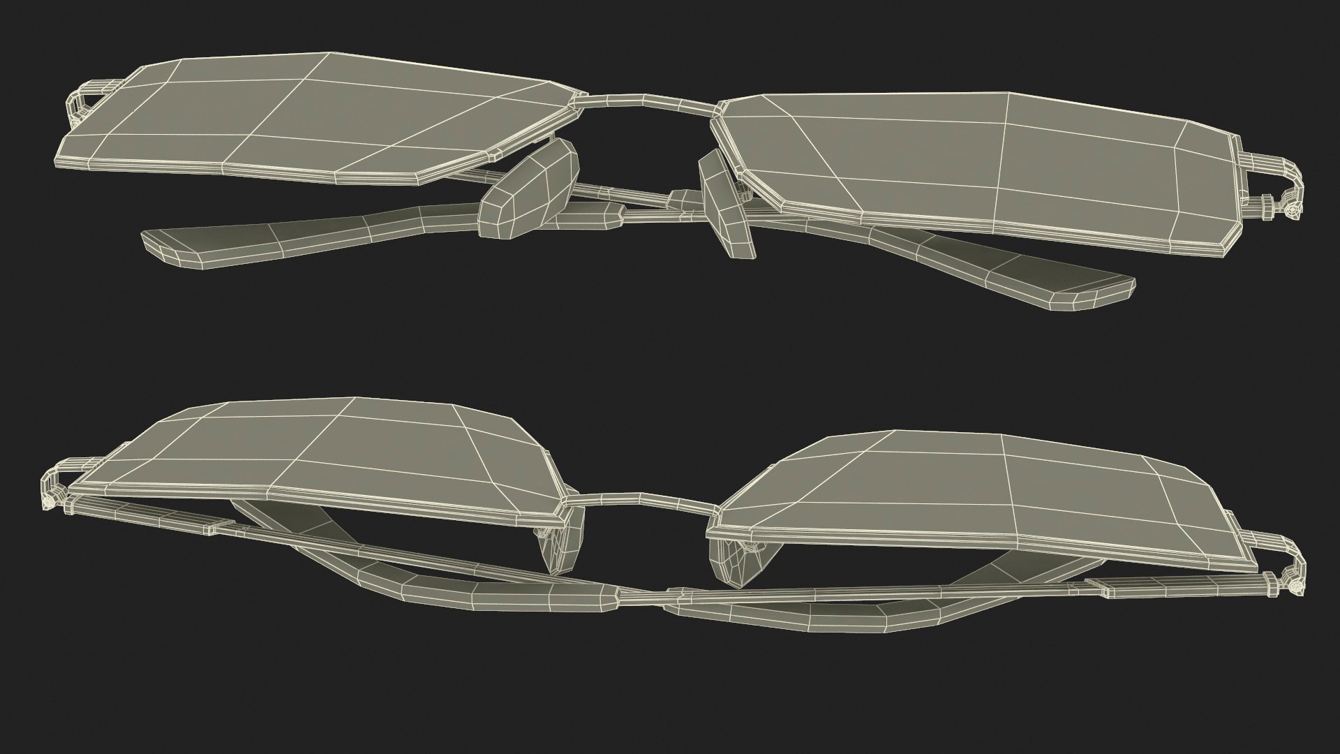 Rectangular Computer Glasses Folded 3D Model - TurboSquid 2146904