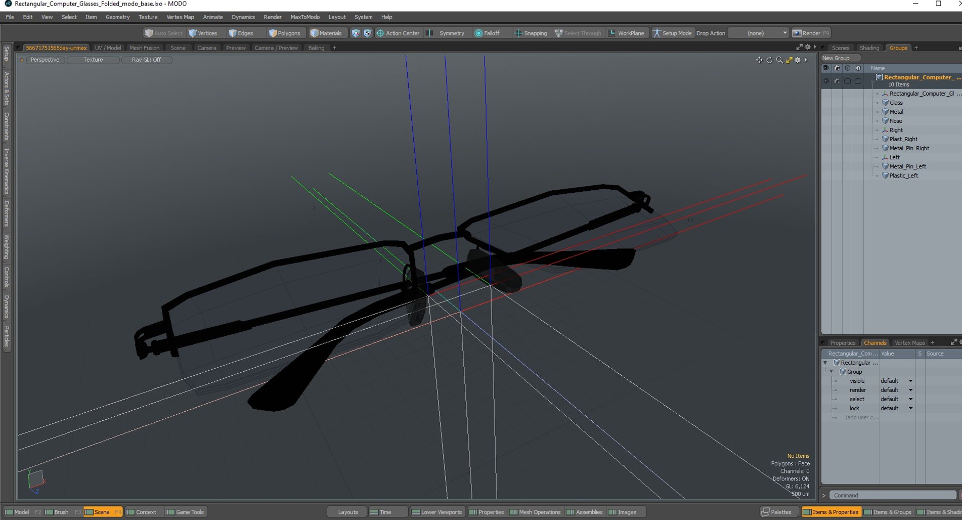 Rectangular Computer Glasses Folded 3D Model - TurboSquid 2146904