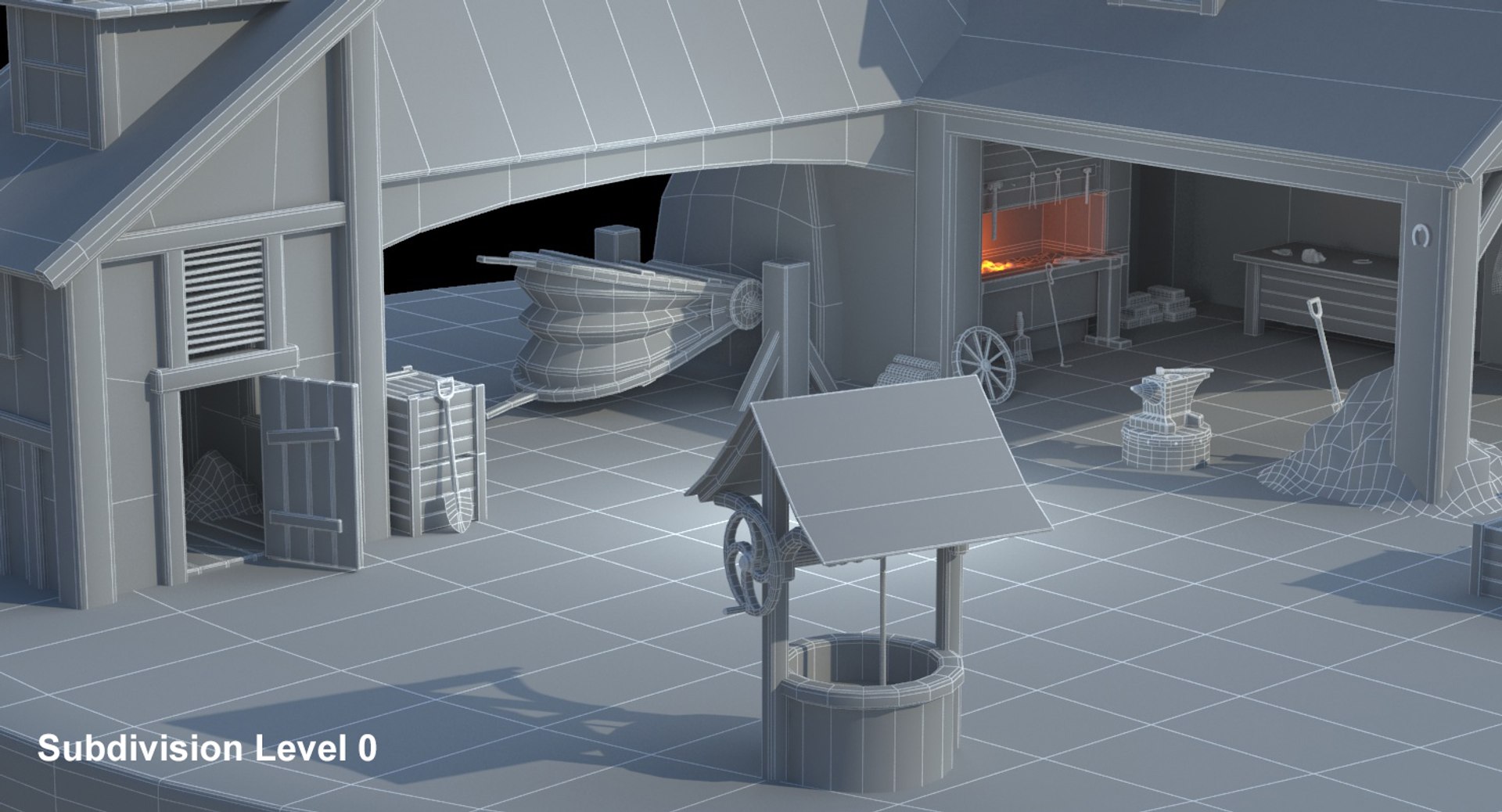 Cartoon Medieval Forge Model - TurboSquid 1350620