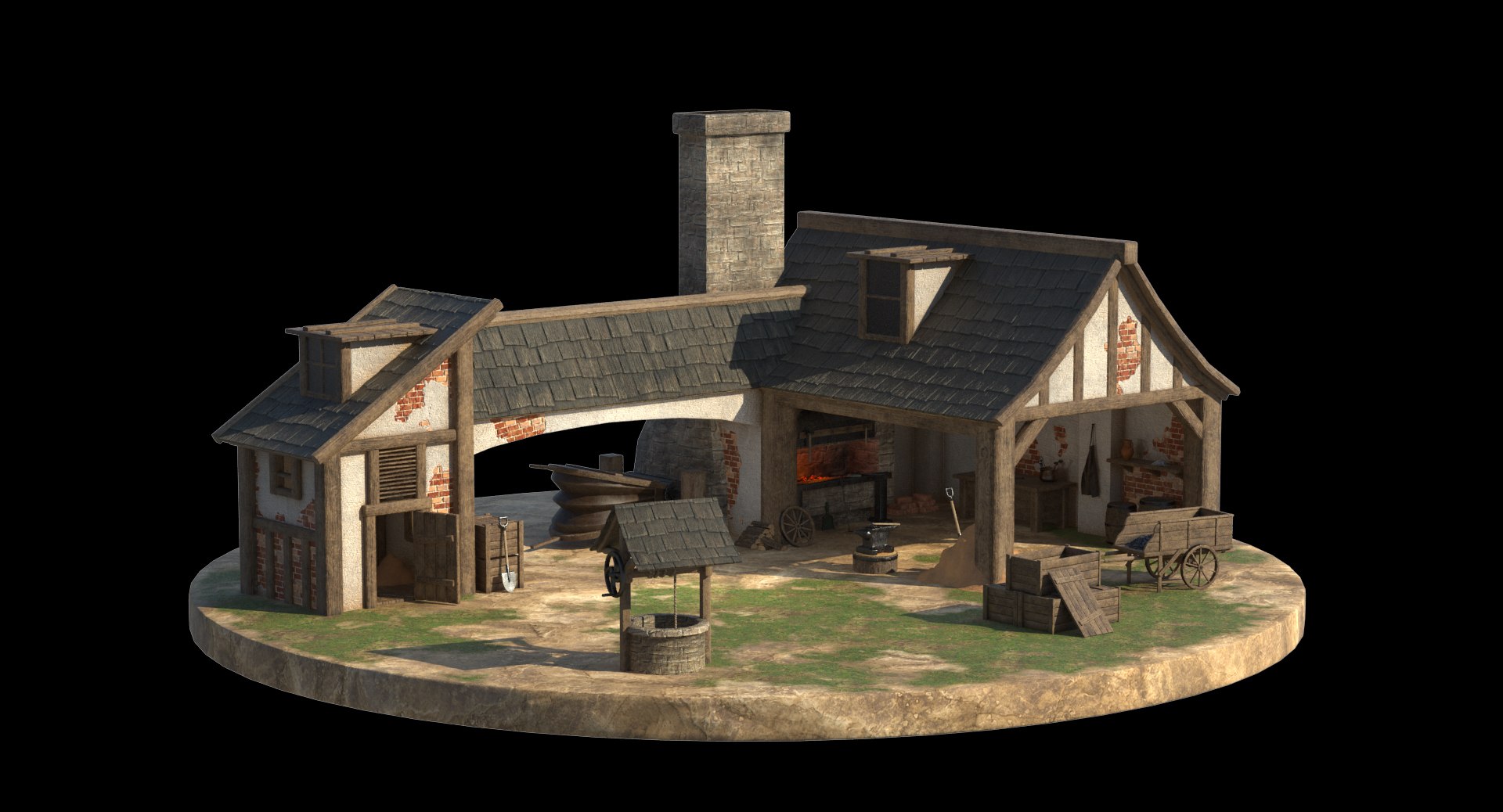 Cartoon Medieval Forge Model - TurboSquid 1350620