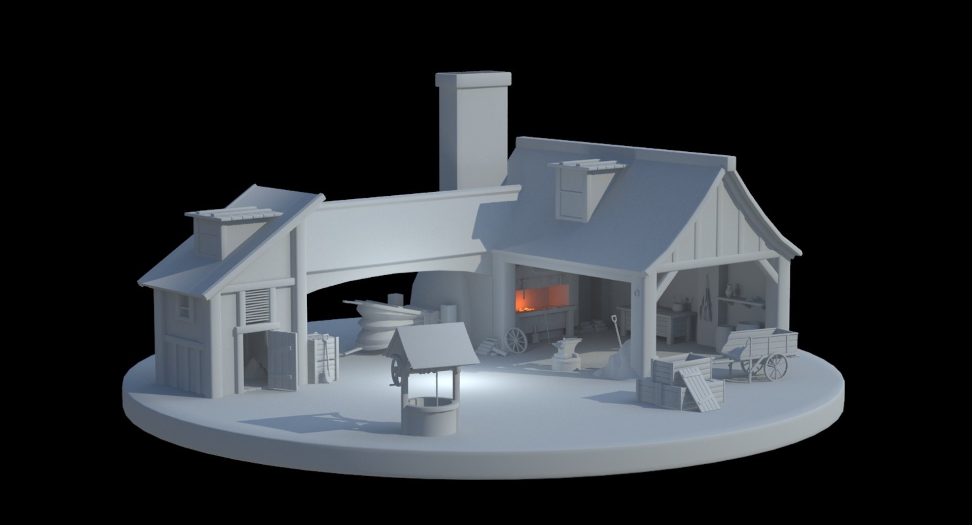 Cartoon Medieval Forge Model - TurboSquid 1350620