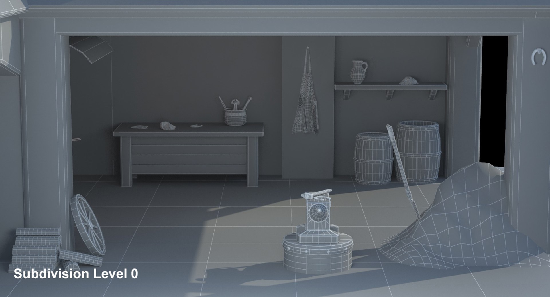 Cartoon Medieval Forge Model - TurboSquid 1350620