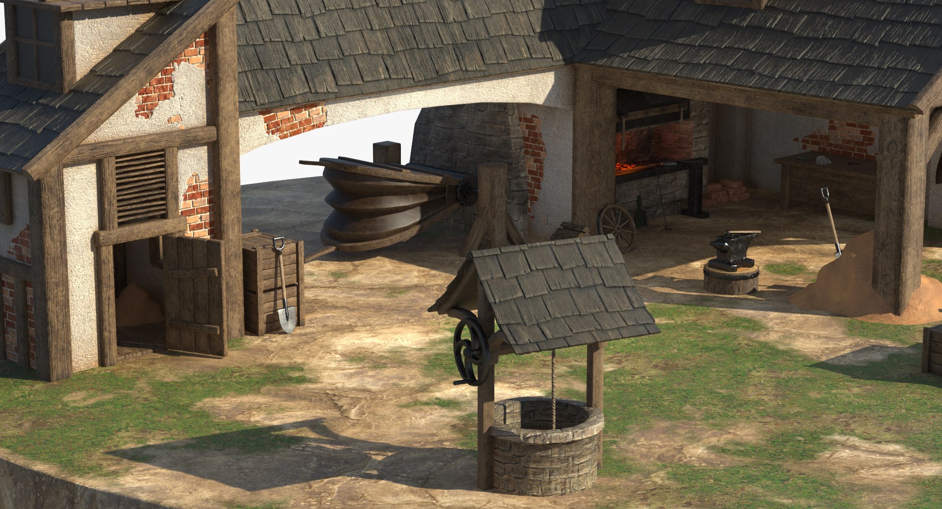 Cartoon Medieval Forge Model - TurboSquid 1350620