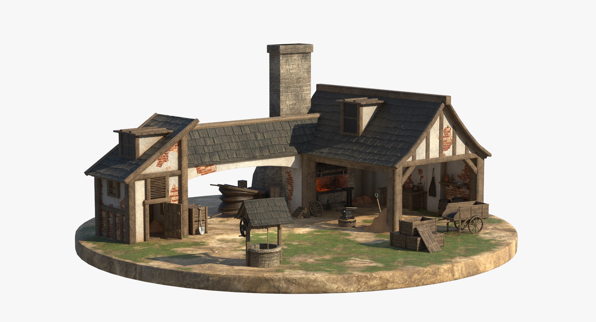Cartoon Medieval Forge Model - TurboSquid 1350620