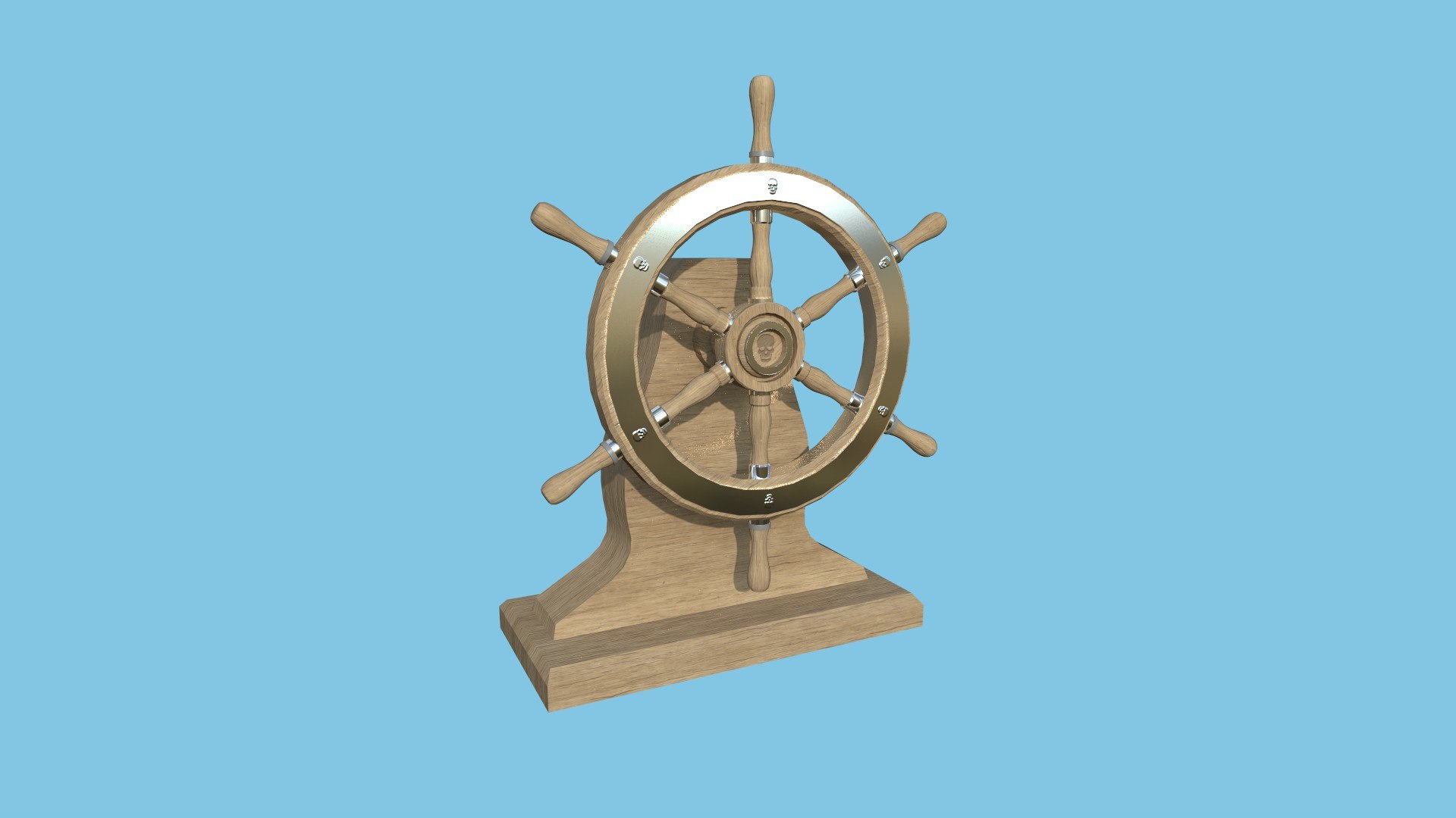 3D Model Pirate Ship Wheel 07 - Clear Wood - Helm Interior Parts ...