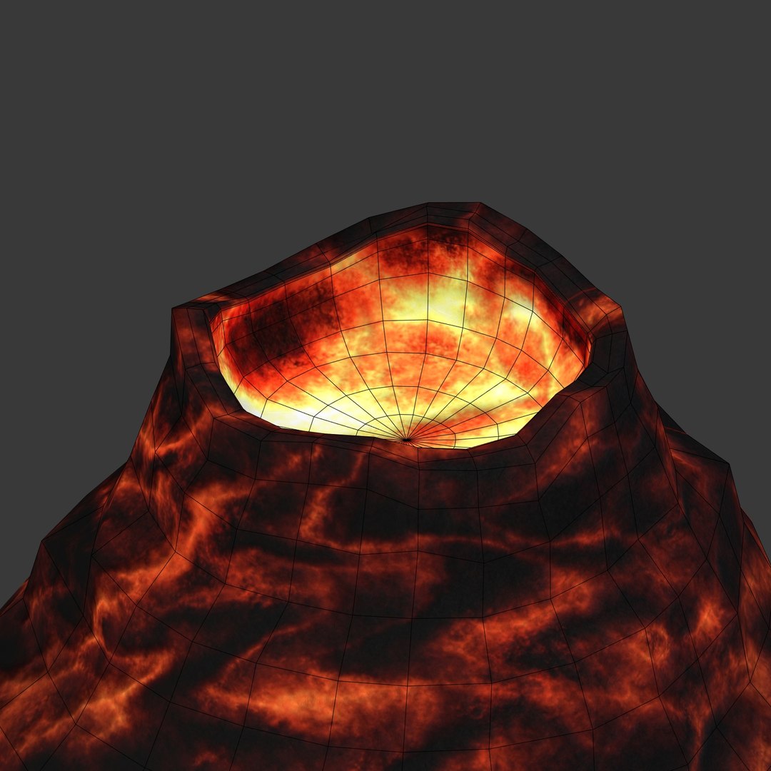 3D Volcano Mountain Landscape - TurboSquid 1647596