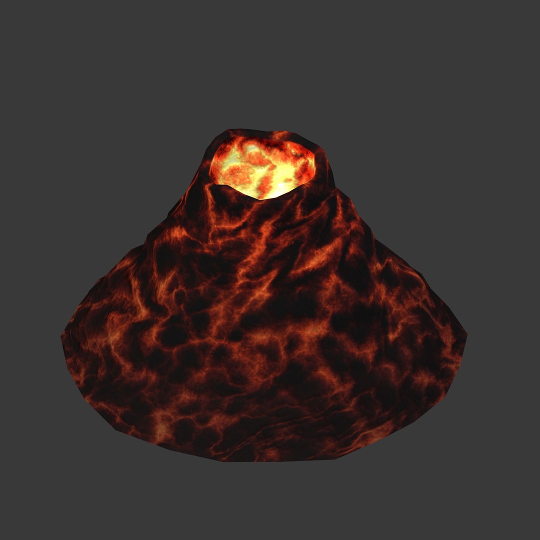 3D Volcano Mountain Landscape - TurboSquid 1647596