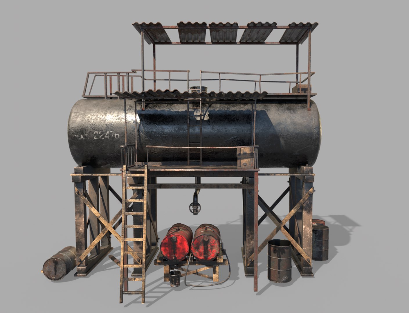 Post-Apocalyptic Oil Station 3D Model - TurboSquid 1714746