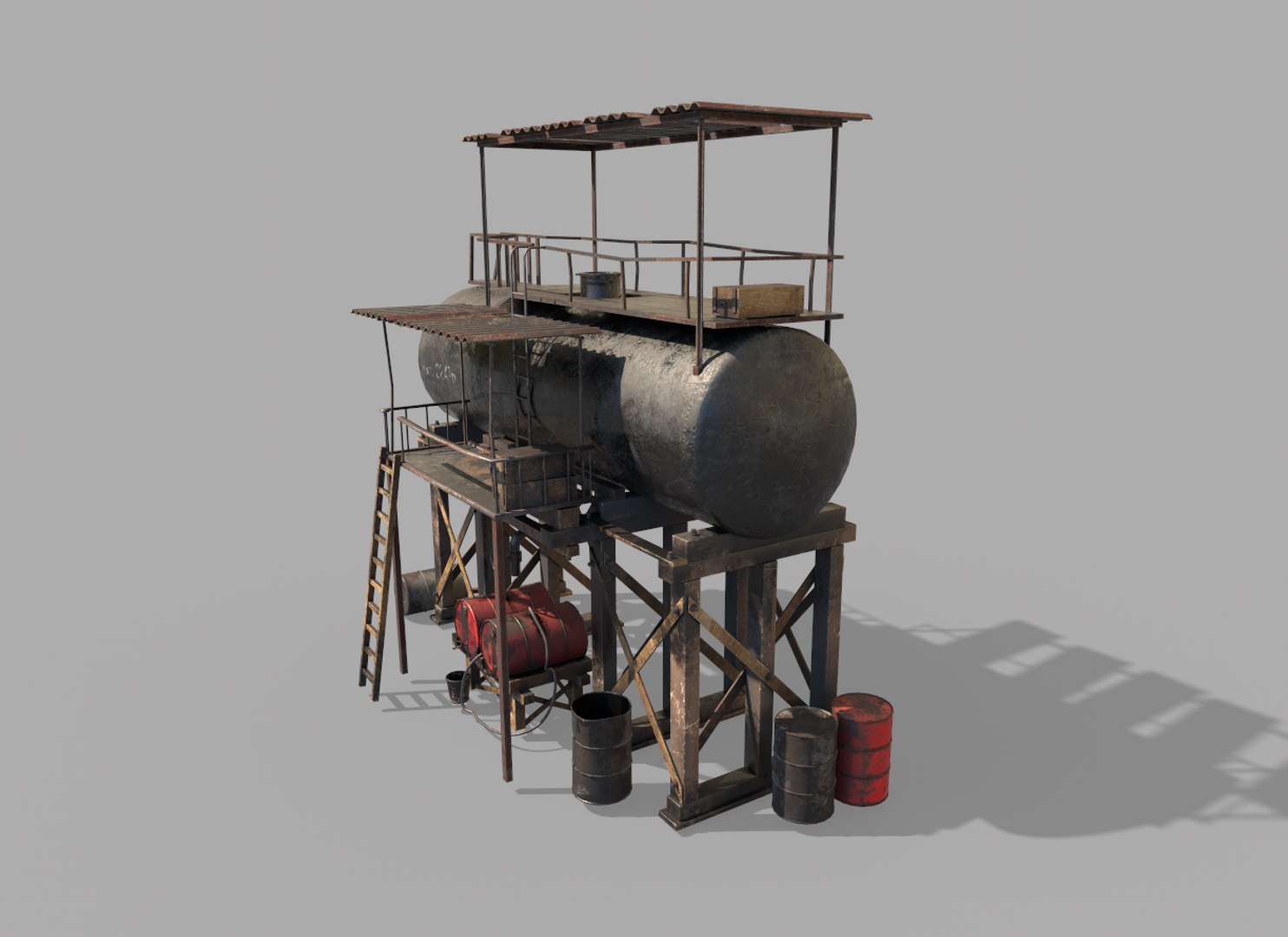 Post-Apocalyptic Oil Station 3D Model - TurboSquid 1714746