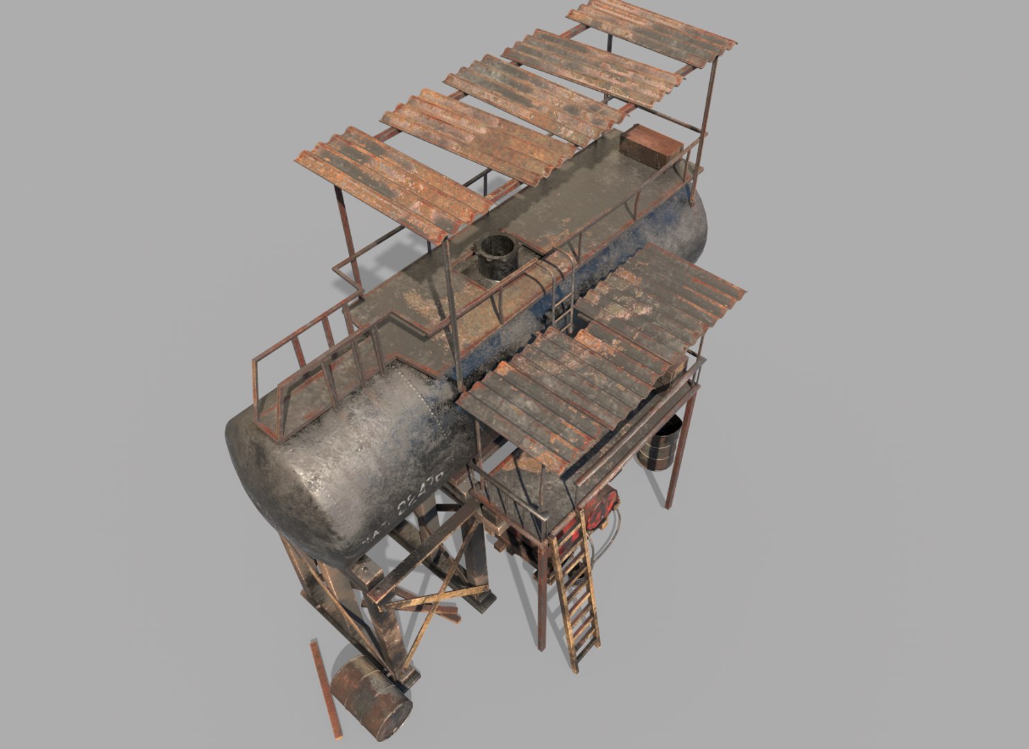 Post-Apocalyptic Oil Station 3D Model - TurboSquid 1714746
