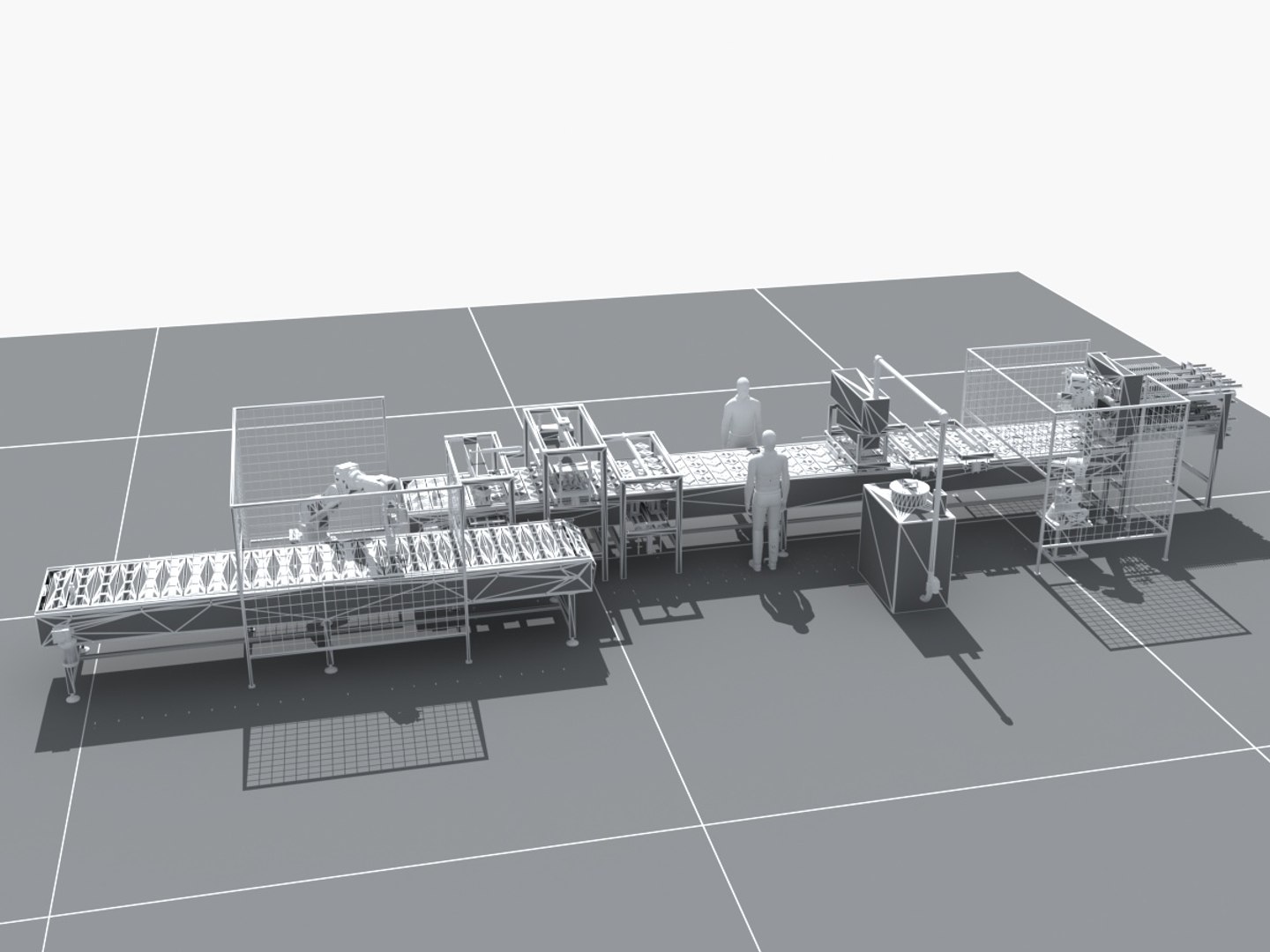 Industrial Equipment 17 - Sandwich Burger Production Line 3D model ...