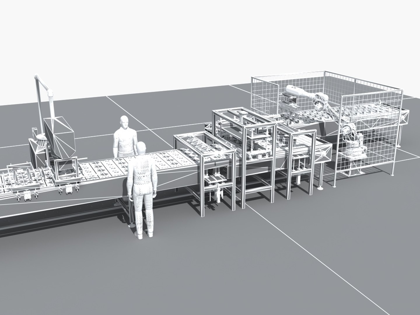 Industrial Equipment 17 - Sandwich Burger Production Line 3D model ...