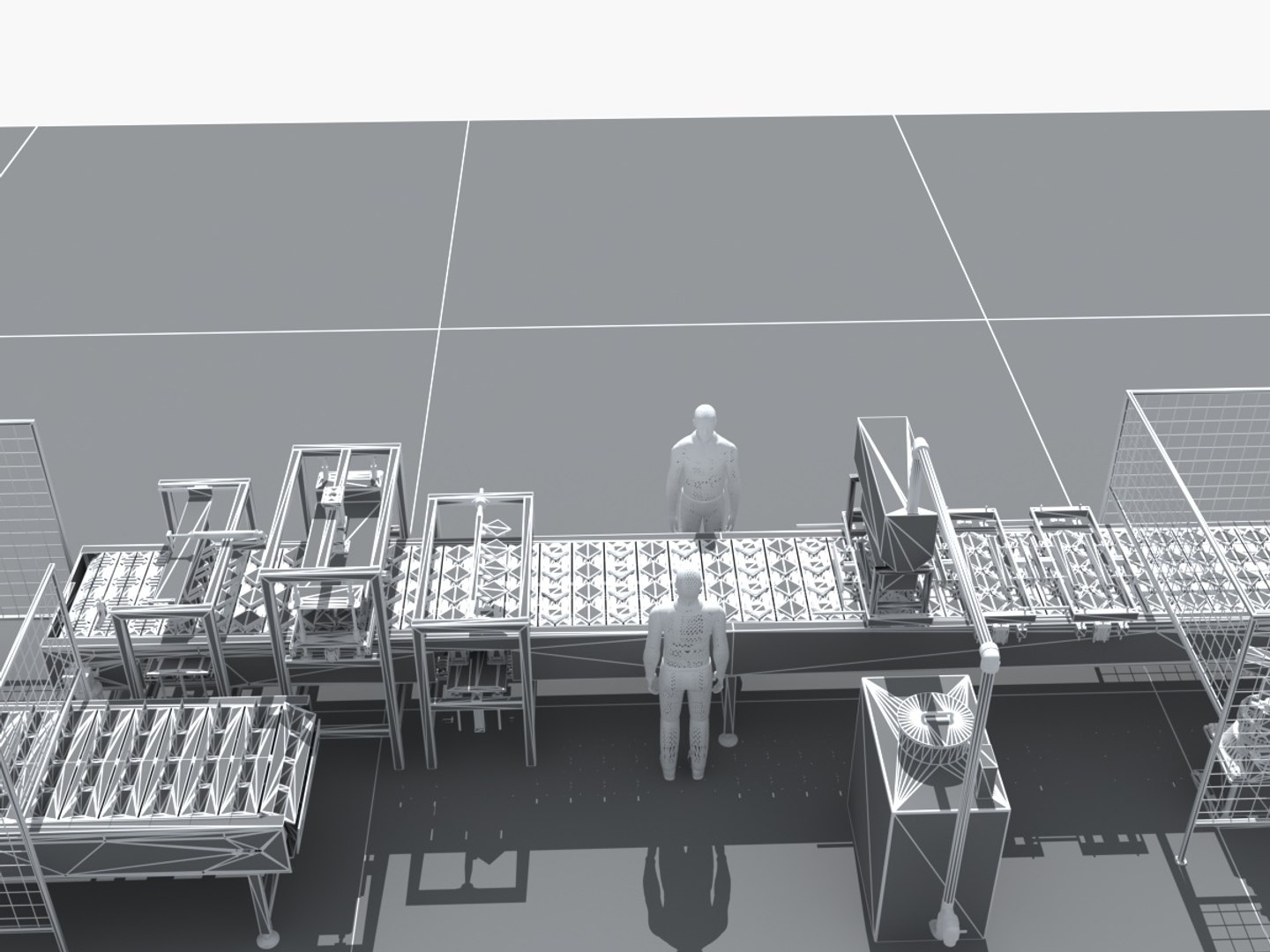 Industrial Equipment 17 - Sandwich Burger Production Line 3D model ...