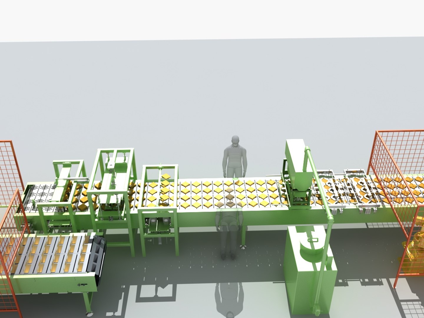 Industrial Equipment 17 - Sandwich Burger Production Line 3D model ...