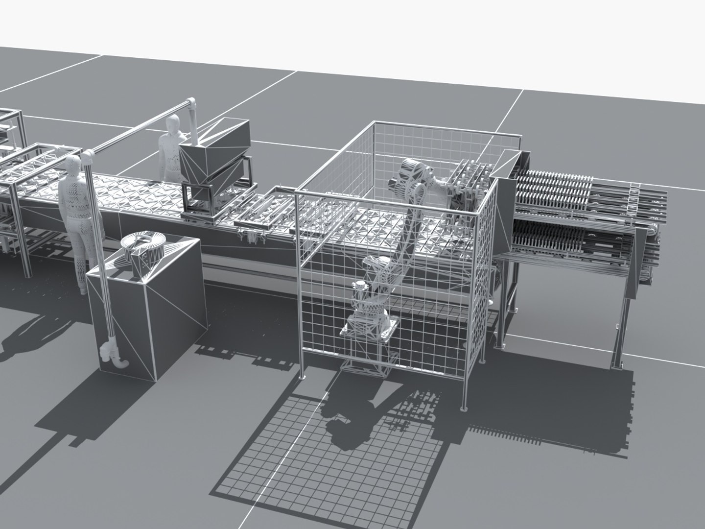 Industrial Equipment 17 - Sandwich Burger Production Line 3D model ...