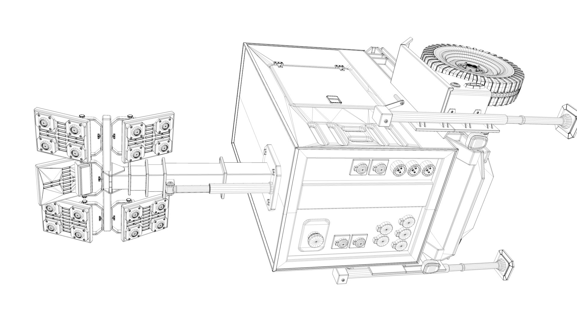 Mobile Construction Light Generator 3D Model - TurboSquid 2035091