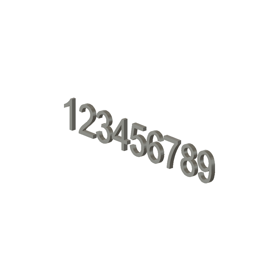arial numbers cad data 3d model